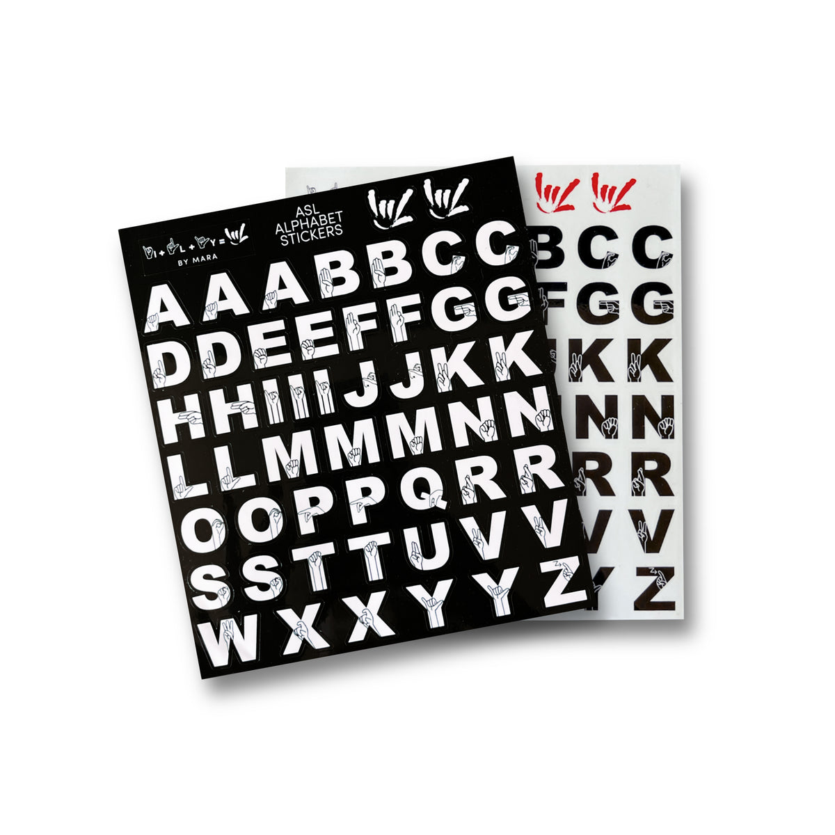 ASL ALPHABET STICKER SHEET – ByMara