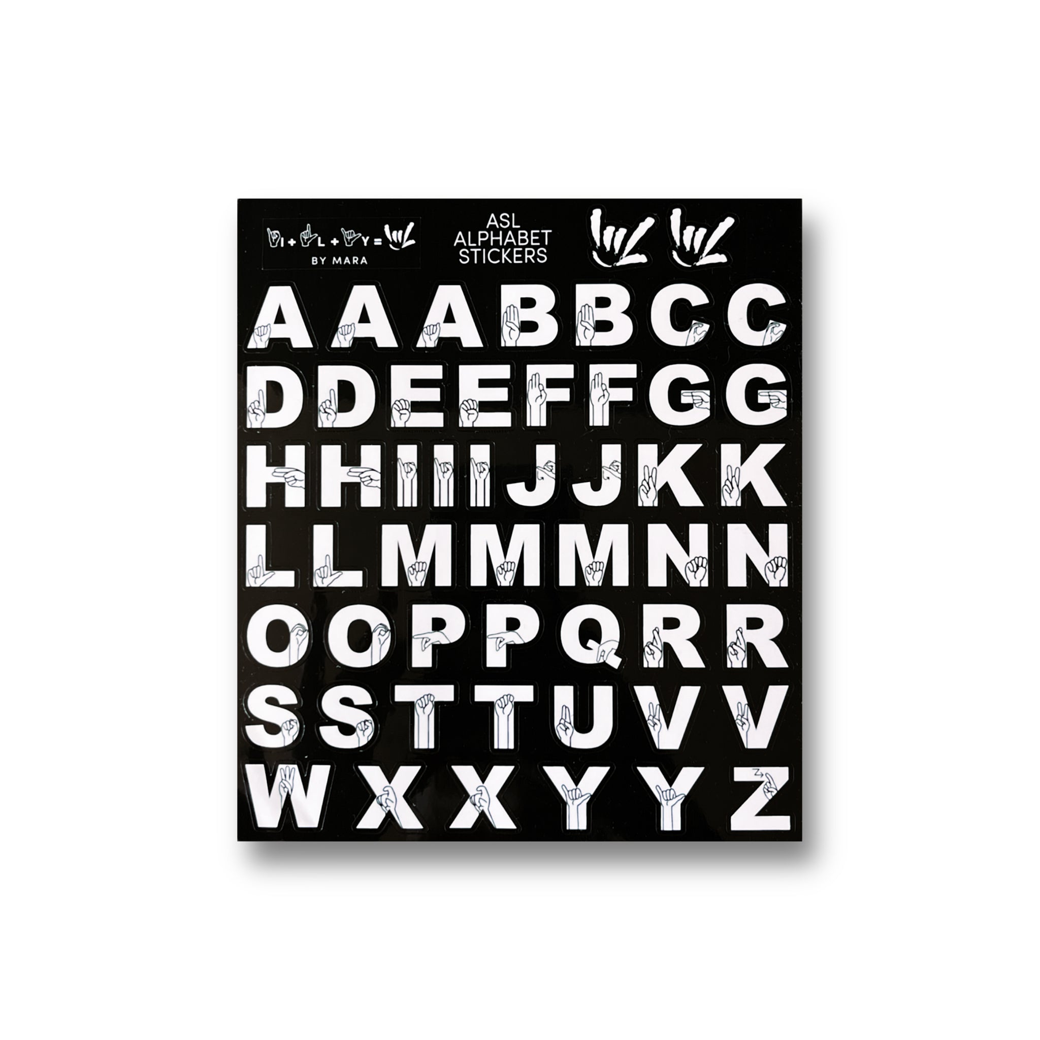 ASL ALPHABET STICKER SHEET – ByMara