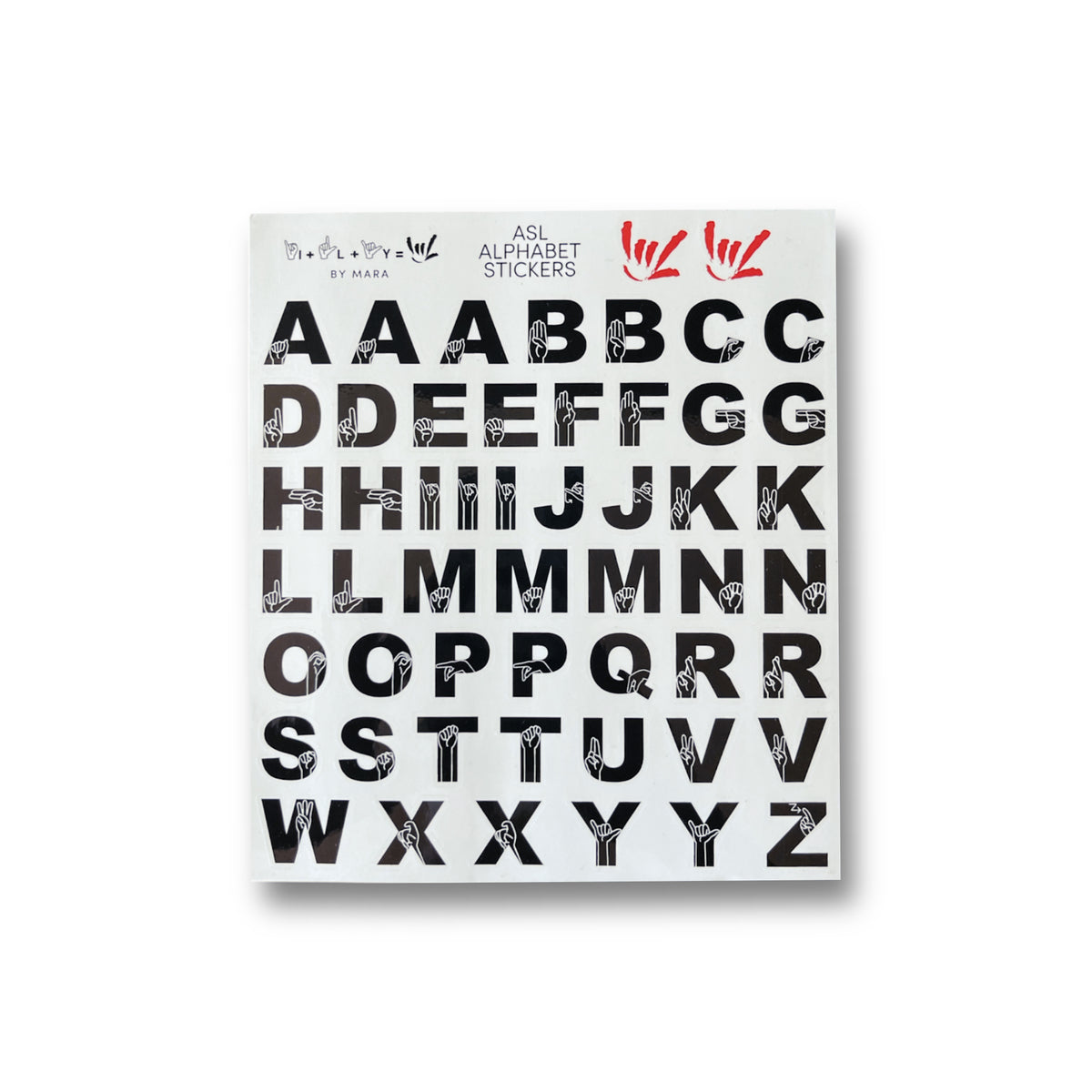 ASL ALPHABET STICKER SHEET – ByMara