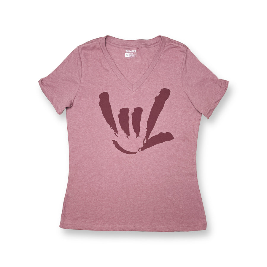 WOMEN ILY SIGN V-NECK TEE – By Mara